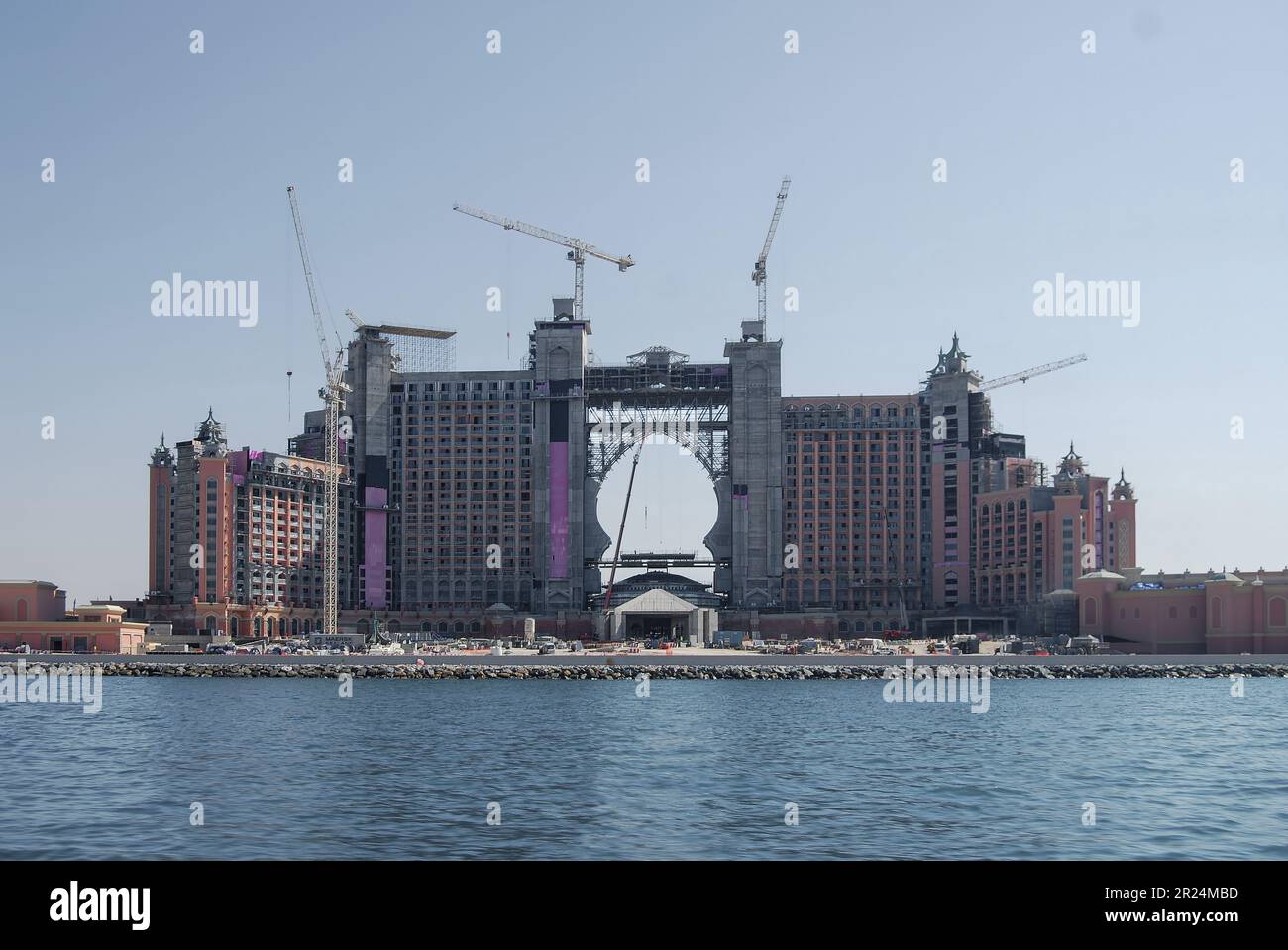 DUBAI, UAE - CIRCA 2008: View from the Arabic Gulf of the Atlantis The ...