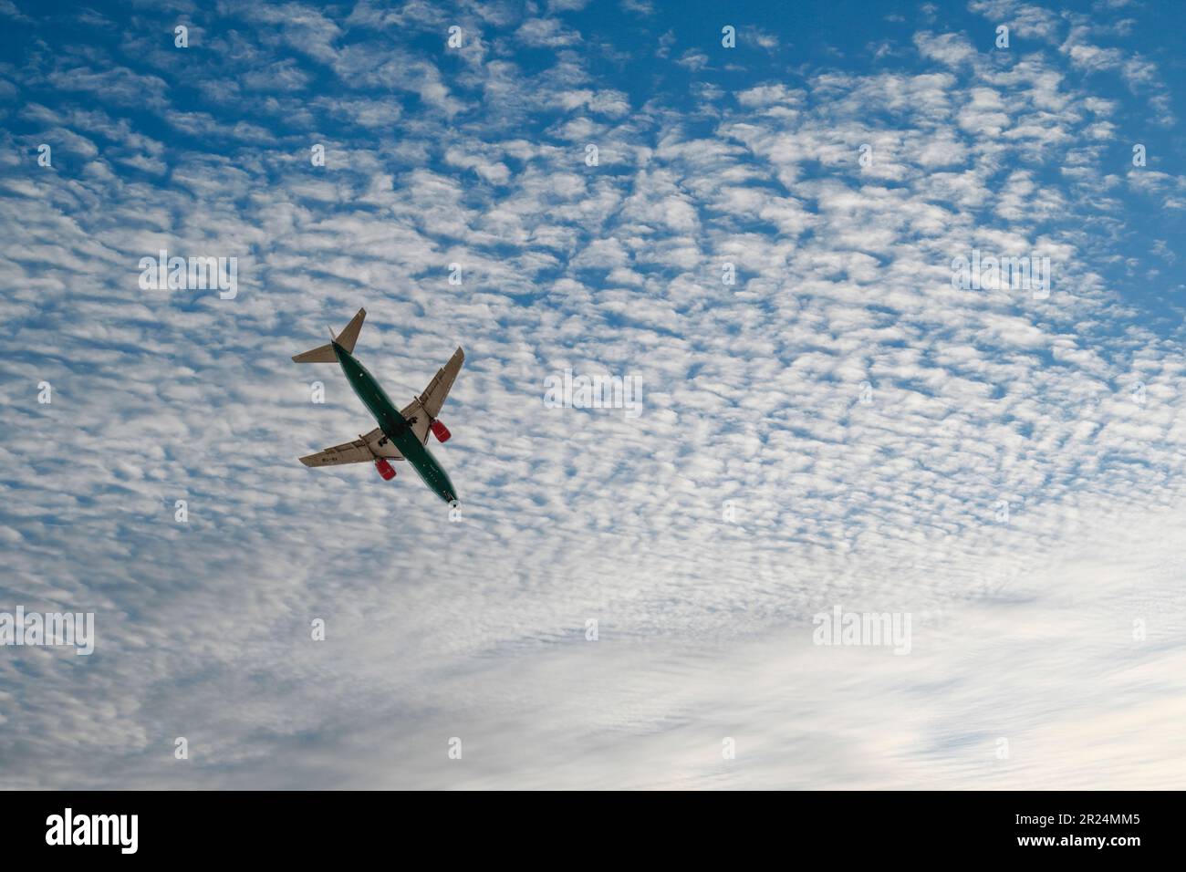 BUCHAREST, ROMANIA- CIRCA 2022: View from the ground of an Air ...