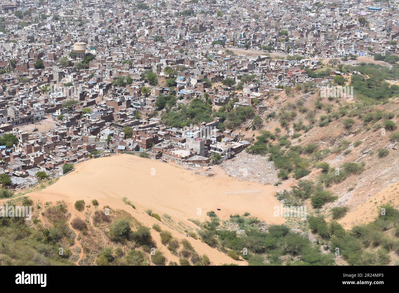 Bird's eye view of the City of Jaipur from Nahargarh Fort Stock Photo ...