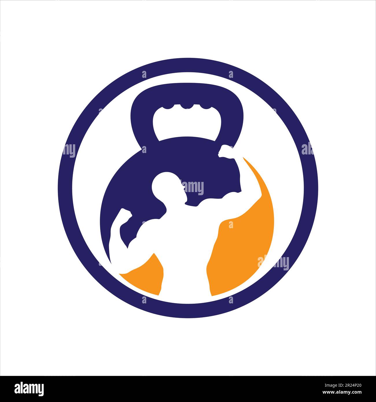 Gym power logo design idea with kettle bell and thunder symbol in ...