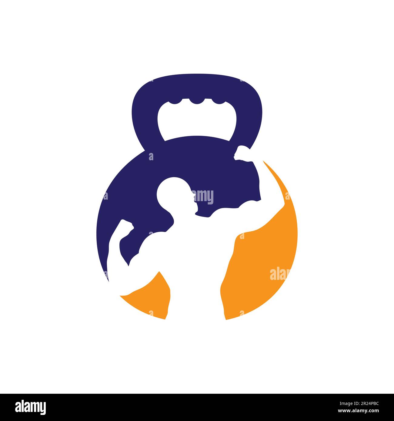 Gym power logo design idea with kettle bell and thunder symbol in ...