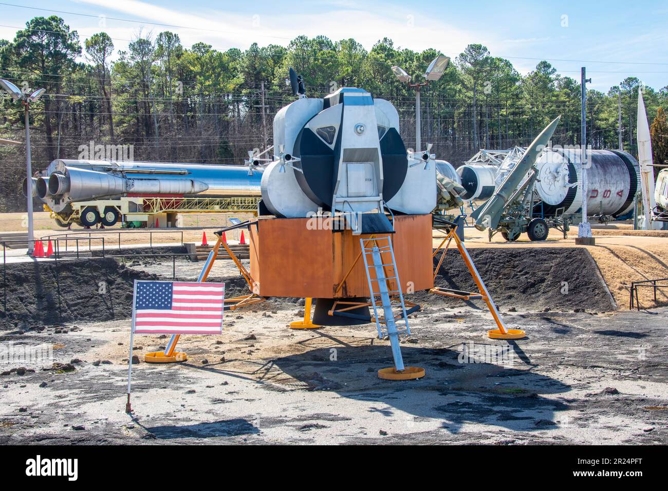 Astronaut in moon with u s flag hi-res stock photography and images - Alamy