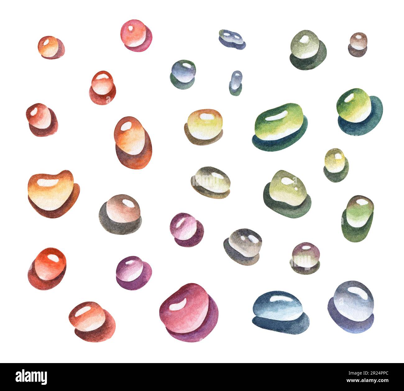 Water drops on a colored surface of different shades with a shadow ...