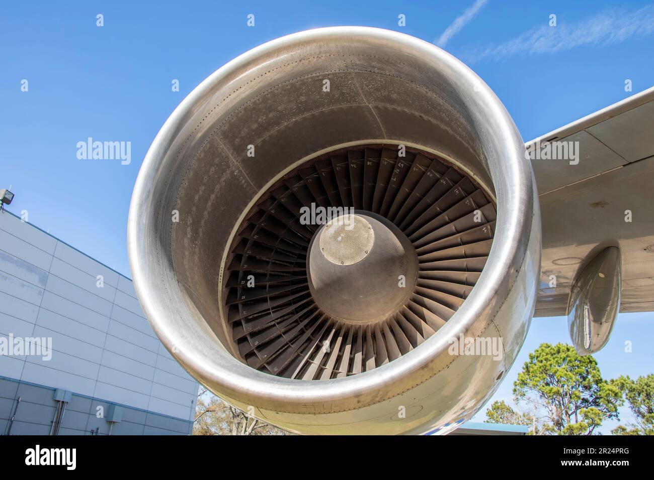 The closeup image of boeing 747 engine. It is part of original NASA 905 ...