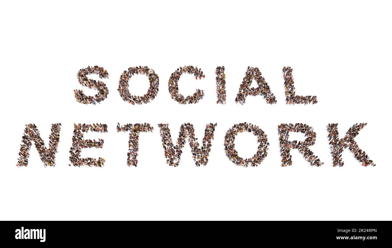 Concept or conceptual large community of people forming the SOCIAL ...