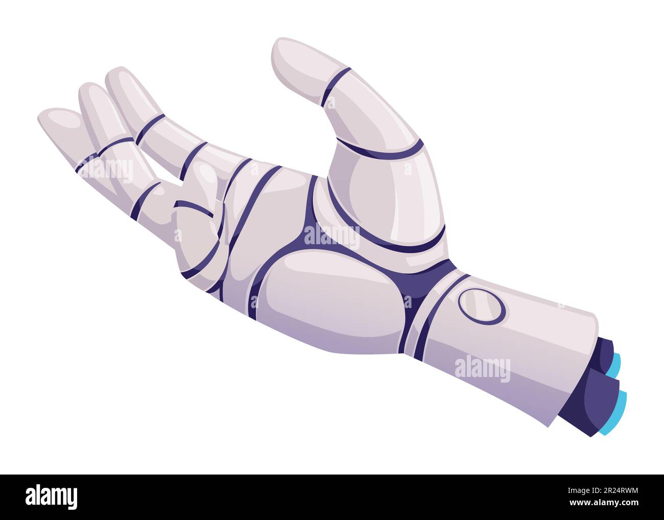 Human hand, futuristic robot arm with metal fingers. Vector innovation ...