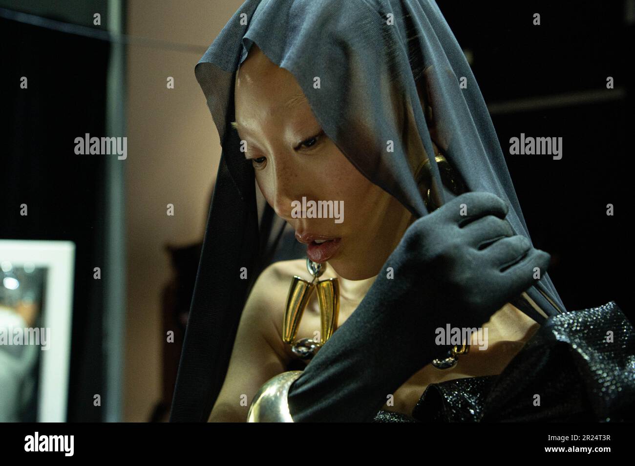 Models backstage at the MARIAM SEDDIQ fashion show during Australian Fashion Week 2023 at ...