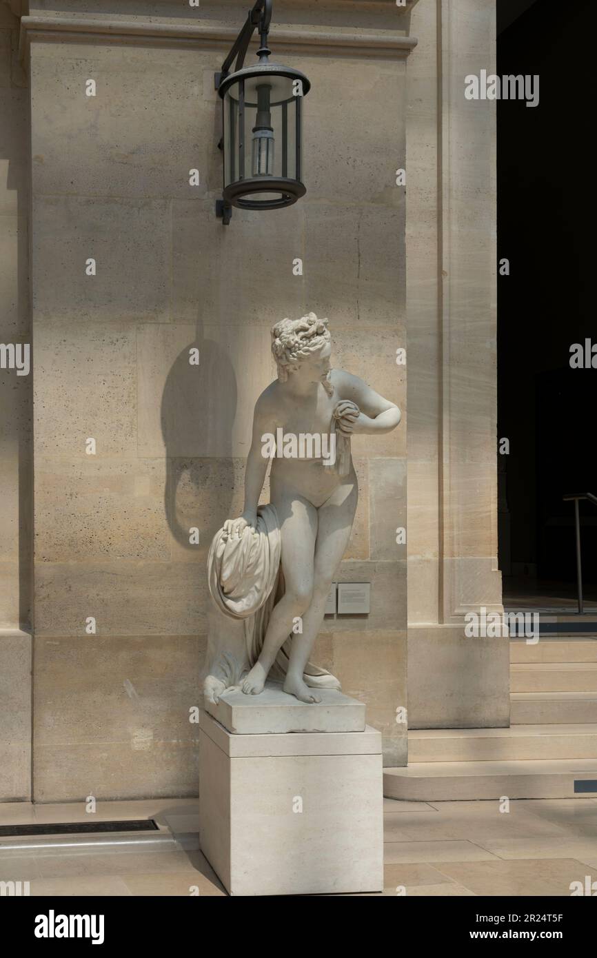 Paris, France - 05 13 2023: Louvre Museum. Sculpture Diana Surprised at ...