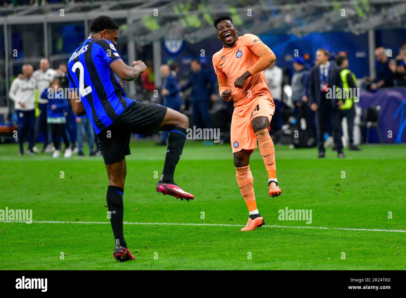 Milano, Italy. 16th May, 2023. Goalkeeper Andre Onana (24) of Inter ...