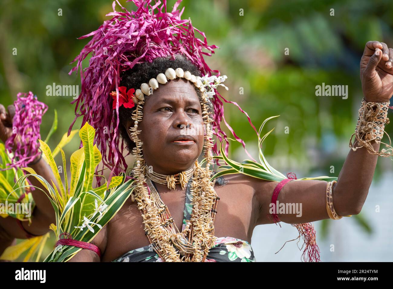 Solomon Islands, Santa Ana aka Owaraha, village of Ghupuna. Traditional ...