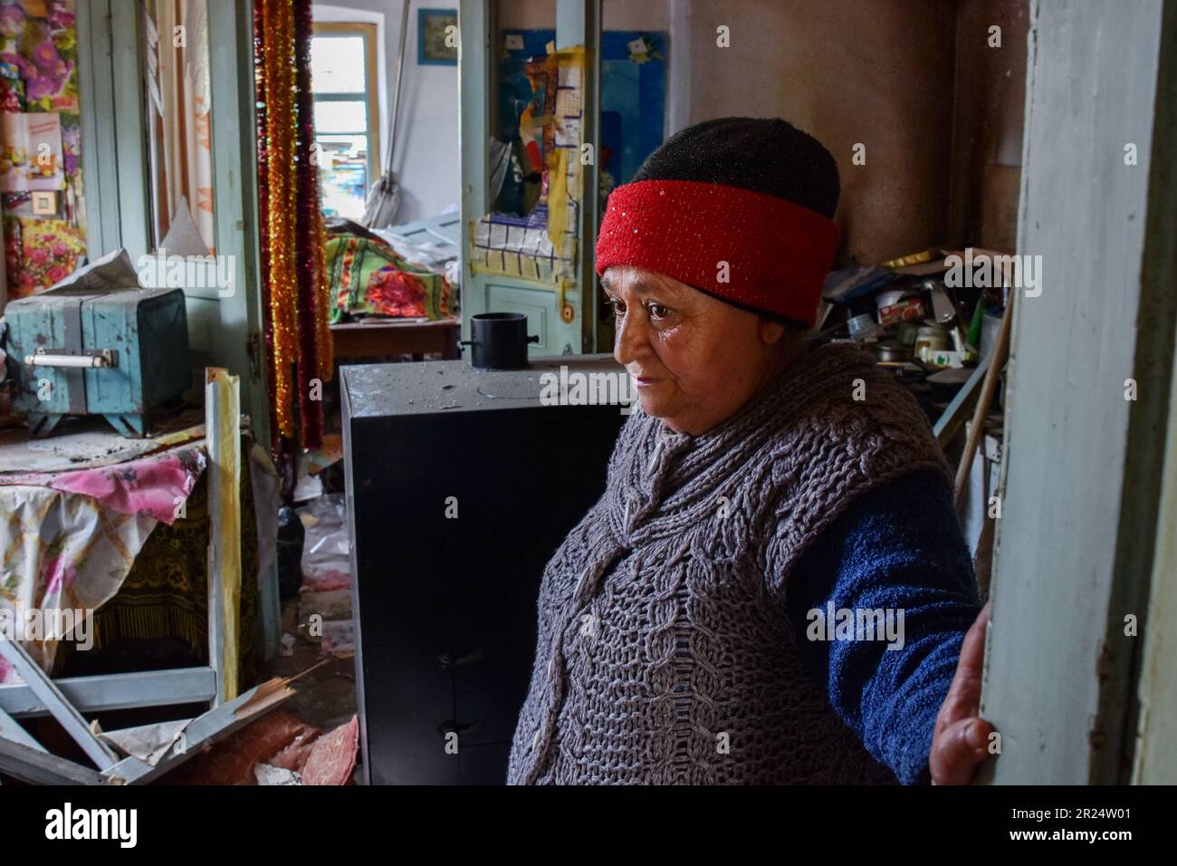 Orikhiv, Ukraine. 16th May, 2023. Mariya Efimenko, 69, seen in her ...