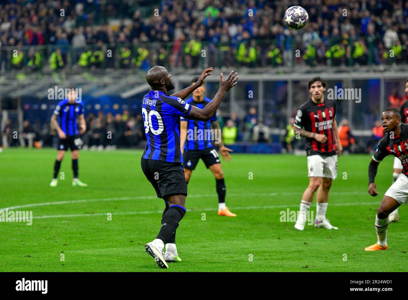 Milano, Italy. 16th May, 2023. Romelu Lukaku (90) of Inter seen during the UEFA Champions League ...