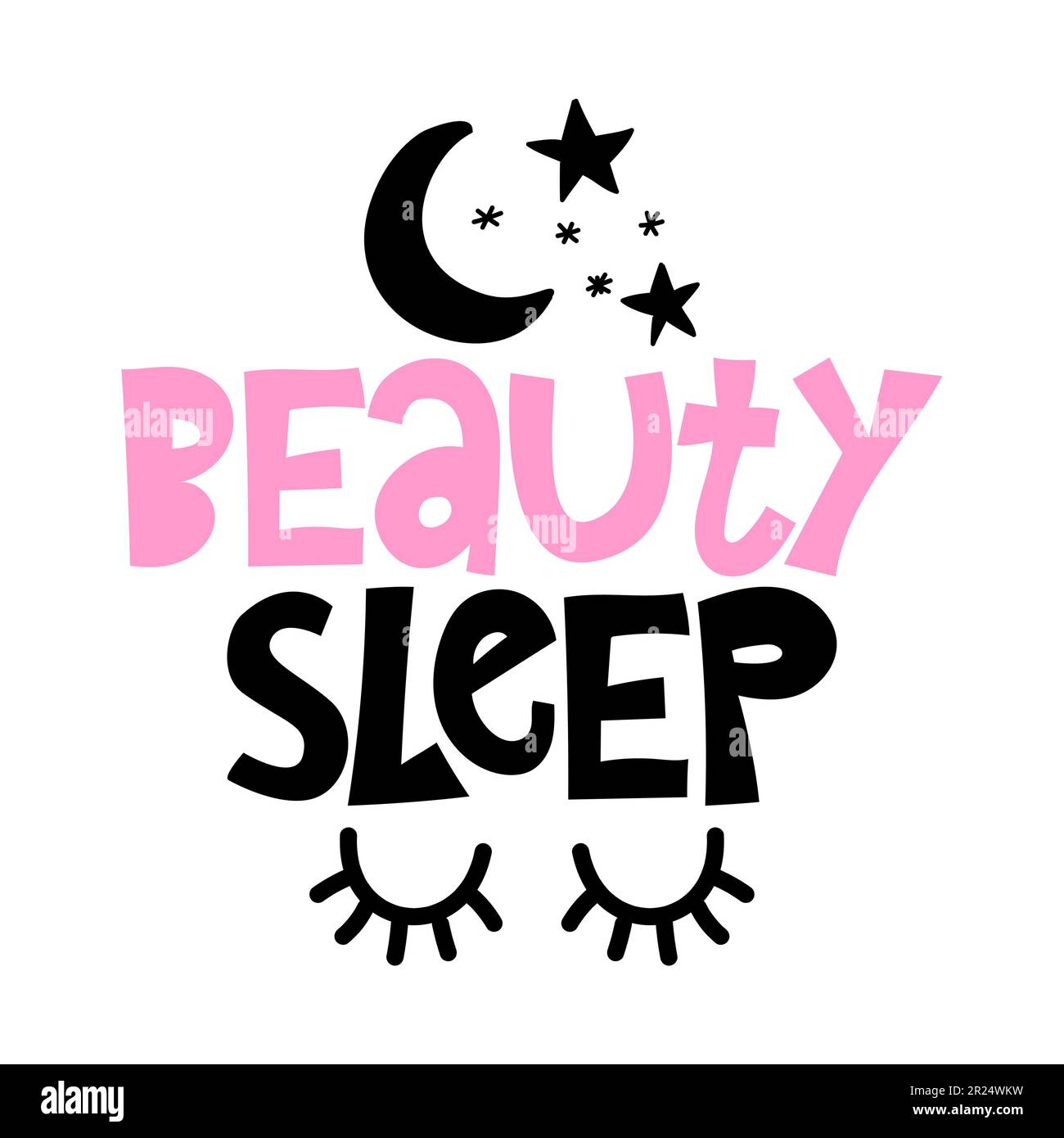 Beauty Sleep - Hand drawn typography poster. Conceptual handwritten ...