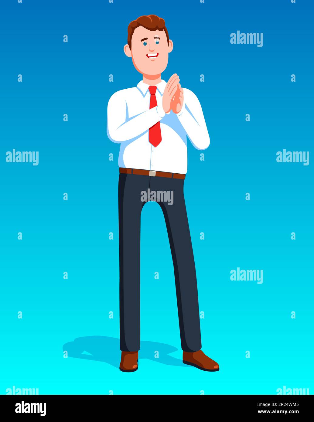Cartoon man hands clap gesture hi-res stock photography and images - Alamy