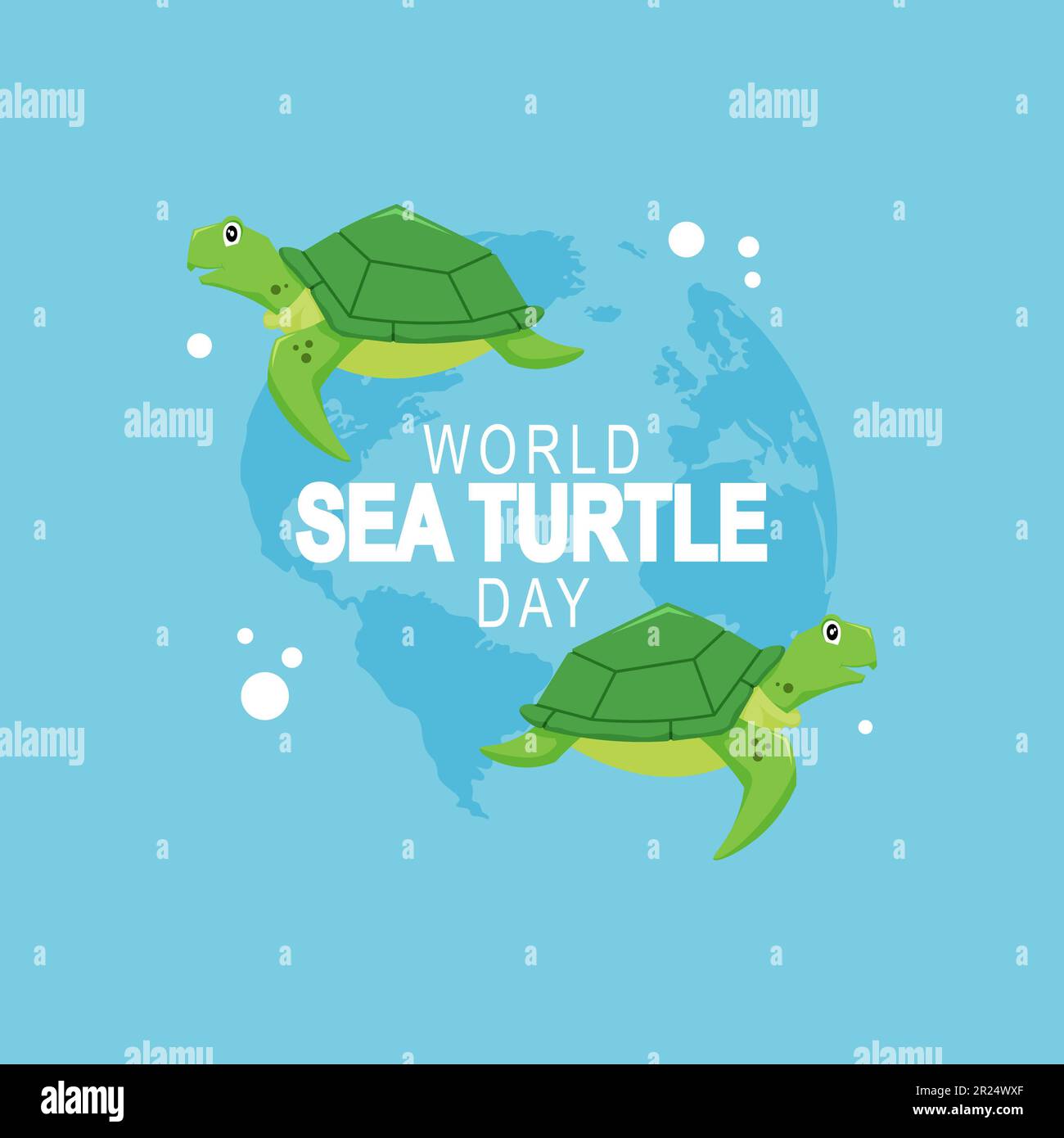 World Sea Turtle Day background. Animal Awareness. Vector illustration ...