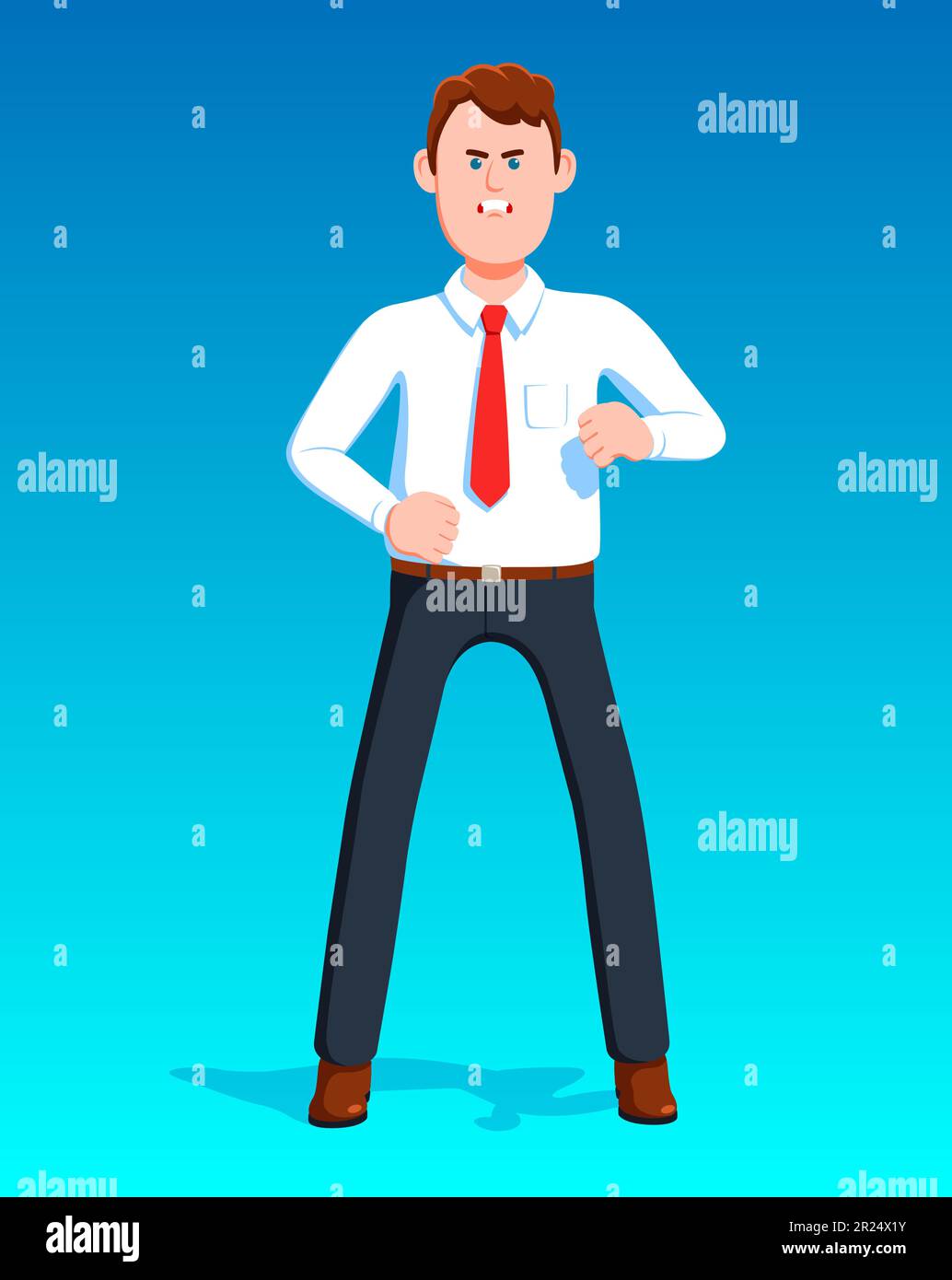 Angry businessman. Annoyed man in shirt and tie Stock Vector Image ...