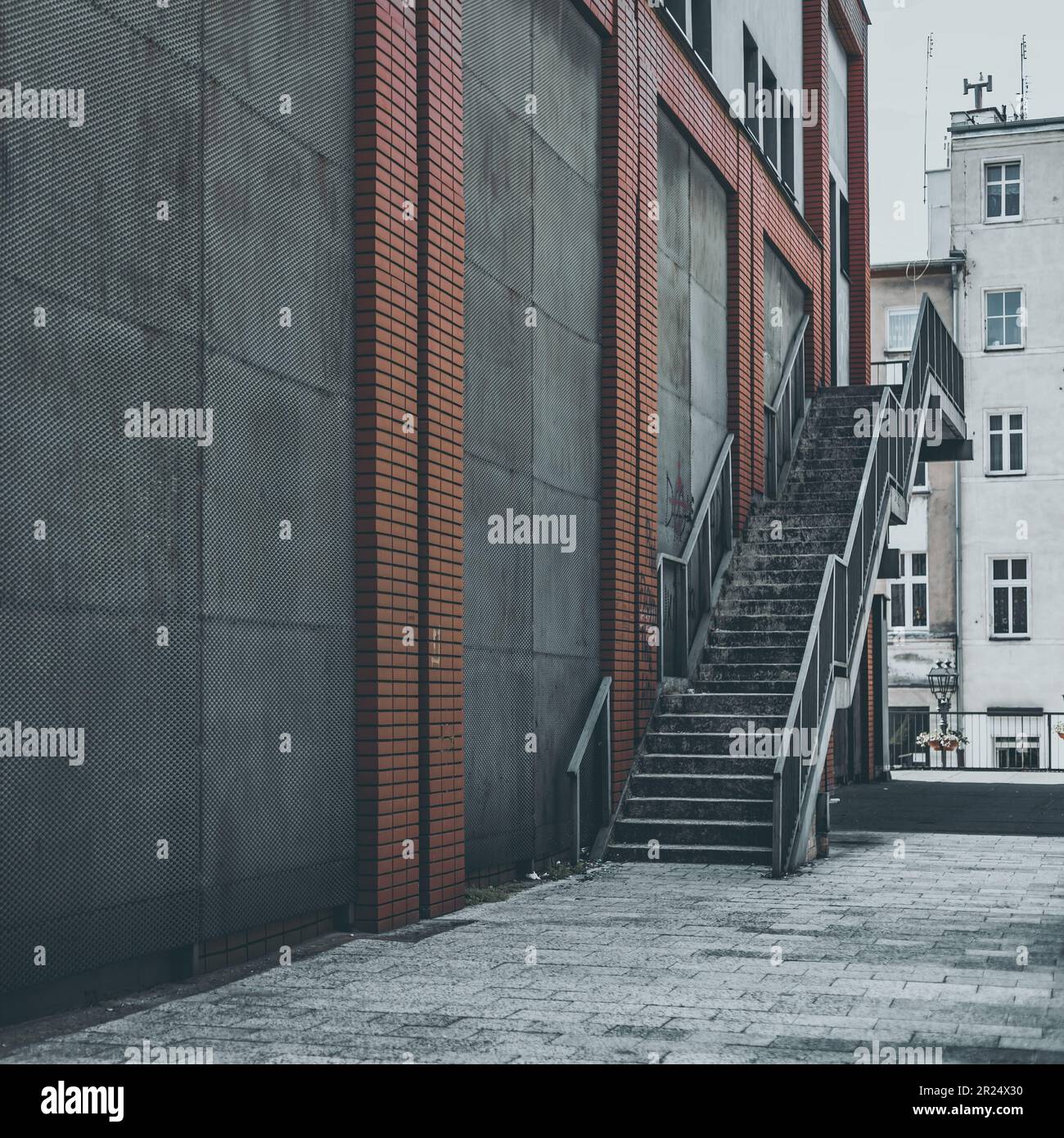 concrete building with external stairs Stock Photo - Alamy