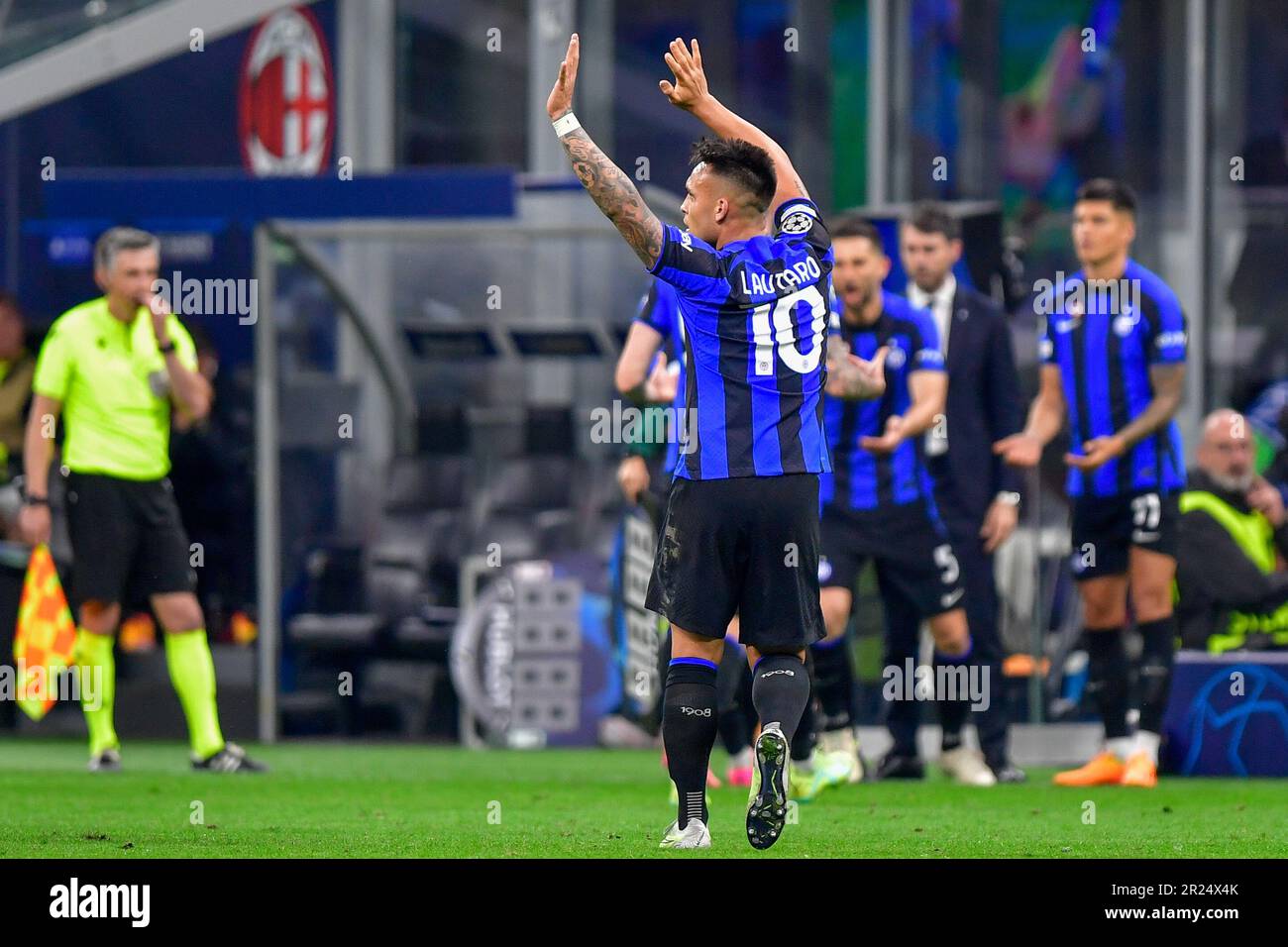 Milano, Italy. 16th May, 2023. Lautaro Martinez (10) of Inter seen during the UEFA Champions ...