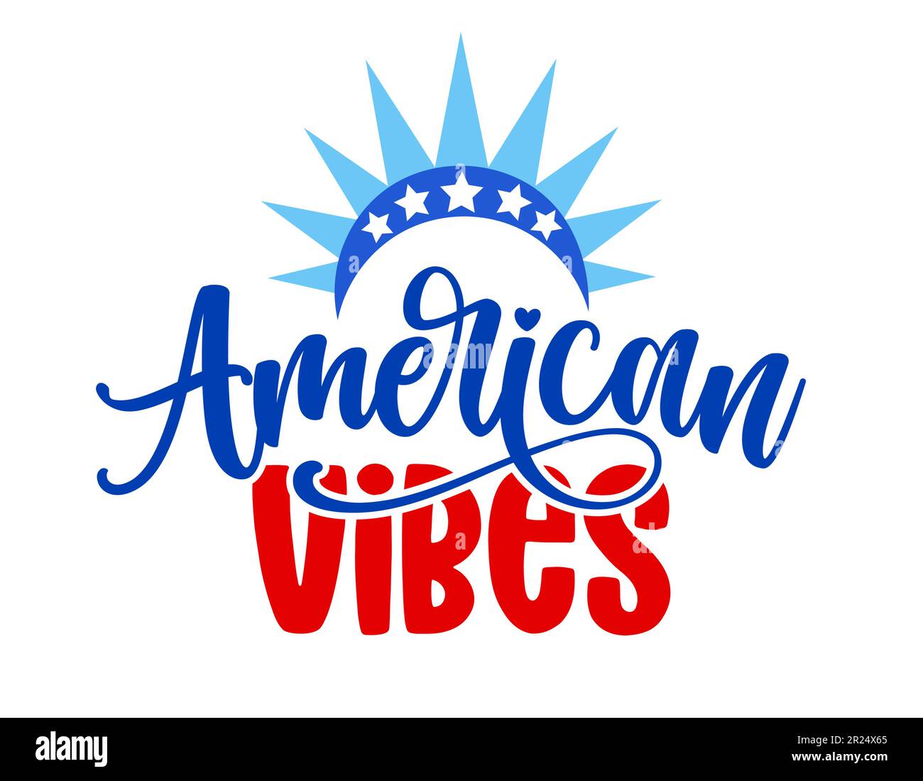 American Vibes - Independence Day. Calligraphy handwritten phrase and ...