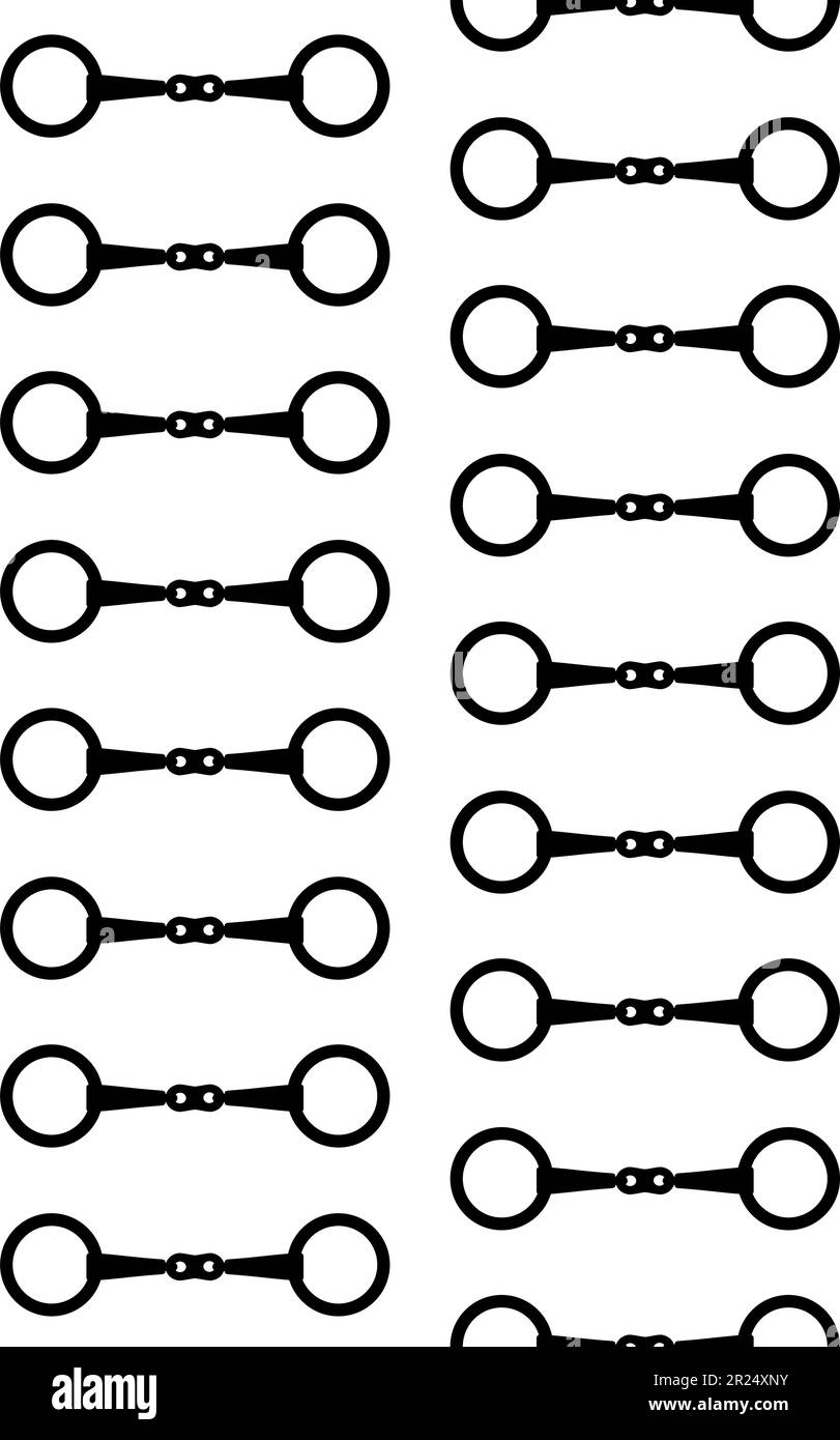 Vector seamless pattern of flat horse equestrian bit silhouette ...