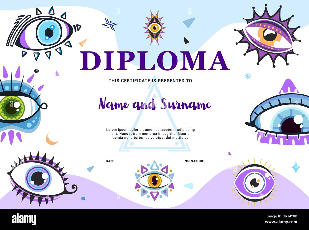 Clairvoyant or oracle diploma with magical witchcraft eyes. Education ...
