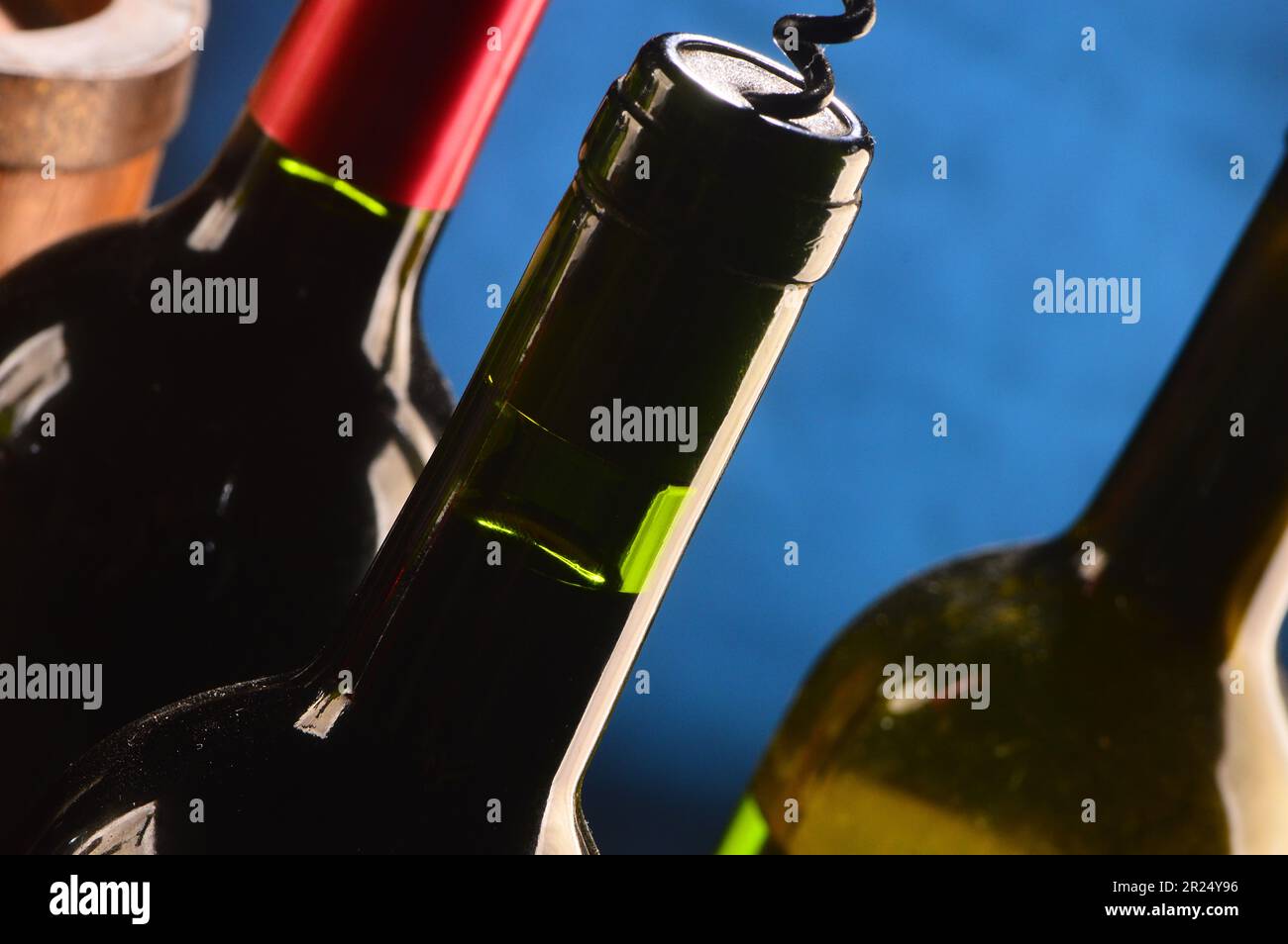 Bottle opener on a cork of a bottle of wine Stock Photo - Alamy
