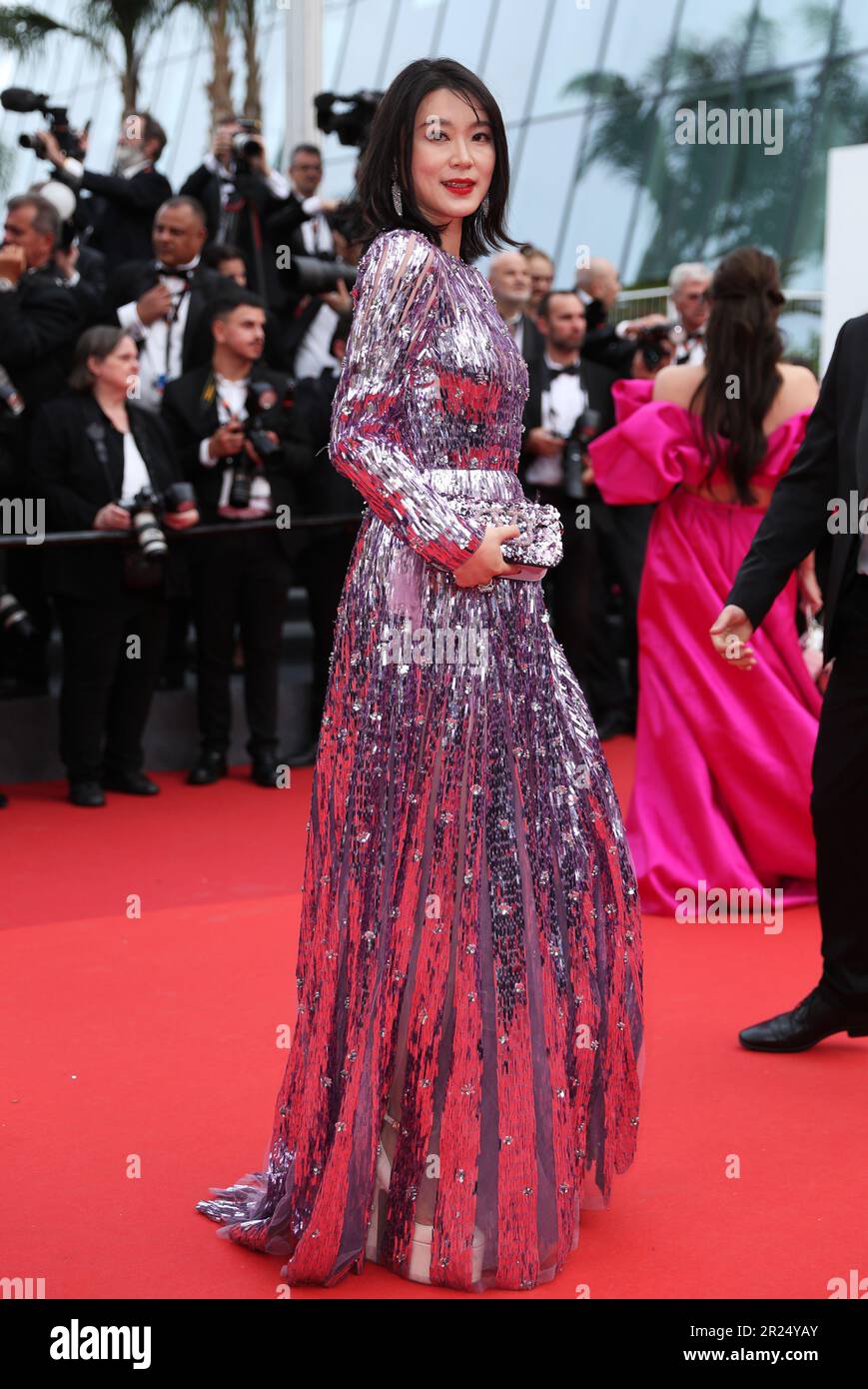 Cannes, France. 16th May, 2023. Actress Huang Lu arrives for the ...