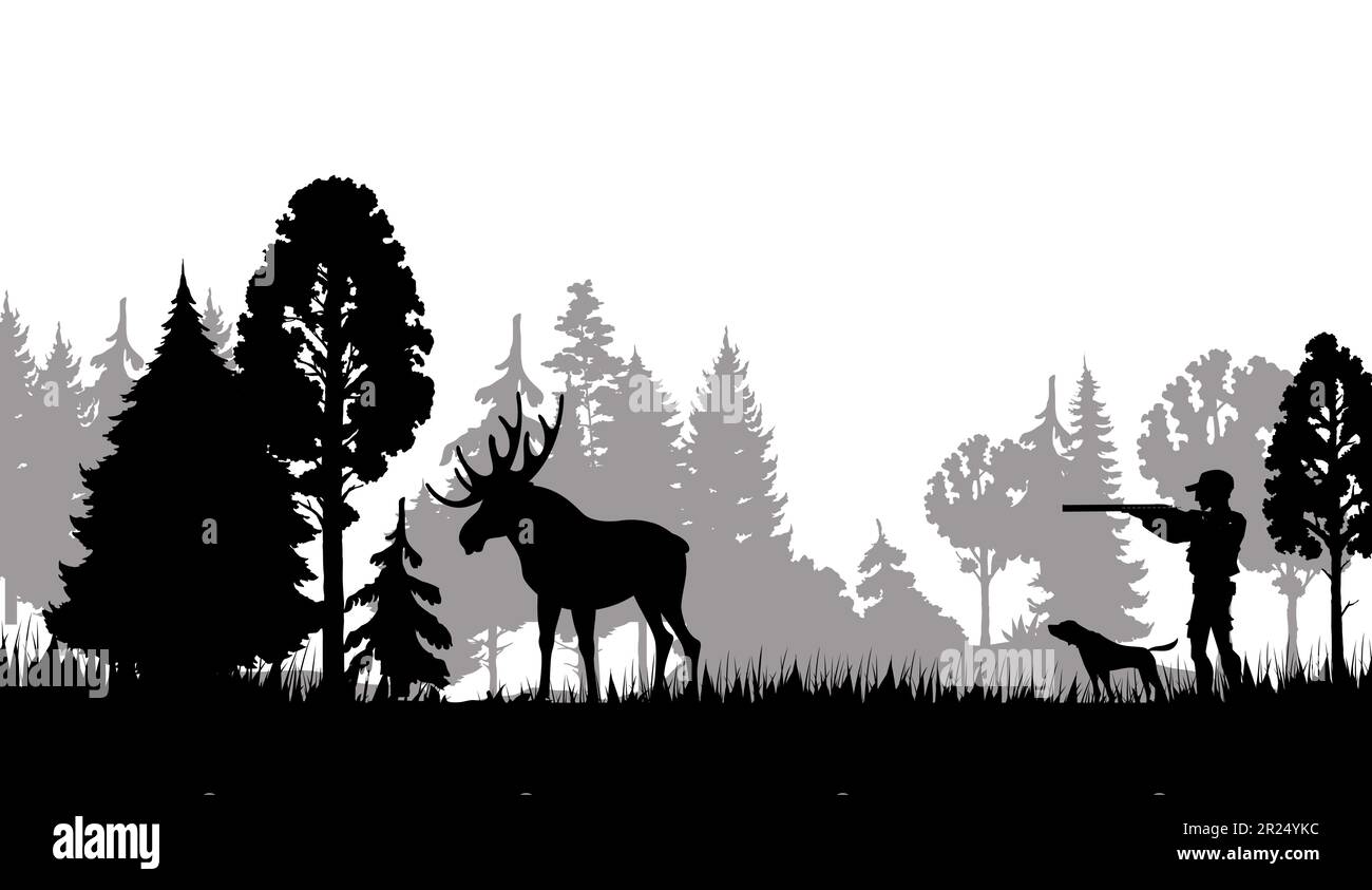 Elk Hunting Silhouette