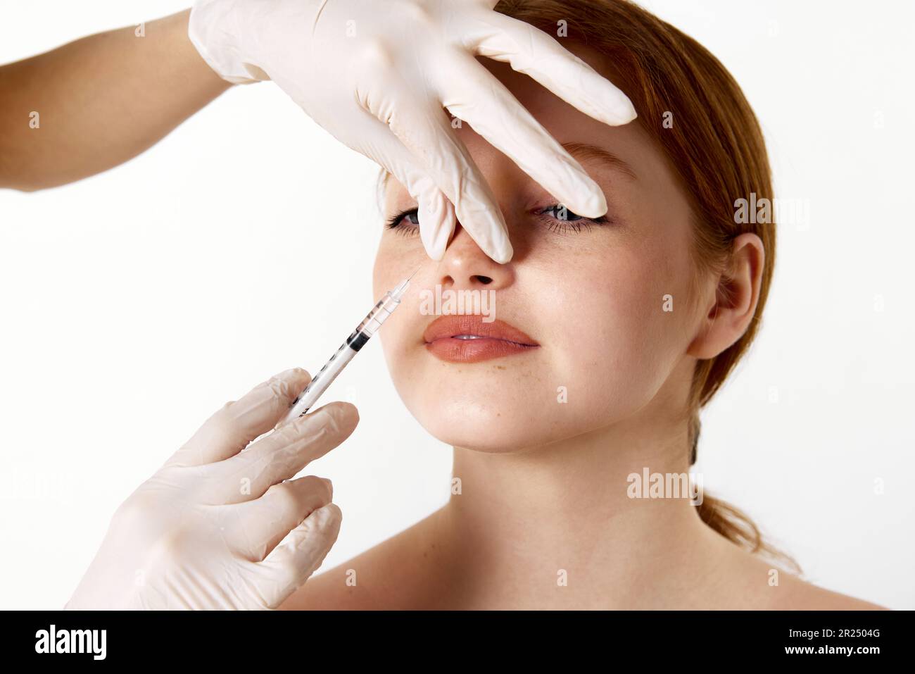 Portrait of pretty young girl visiting cosmetologist, making beauty ...