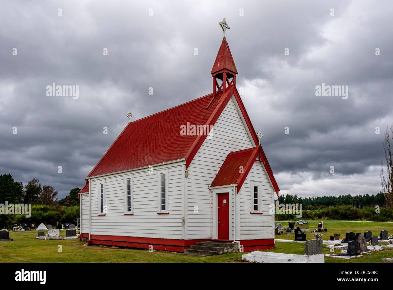 Historic Church at Waitetoko, Lake Taupo, Waikato Region, North Island ...