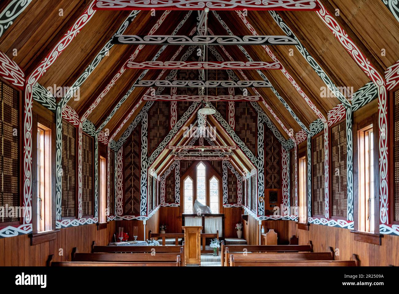 Historic Church Interior at Waitetoko, Lake Taupo, Waikato Region ...