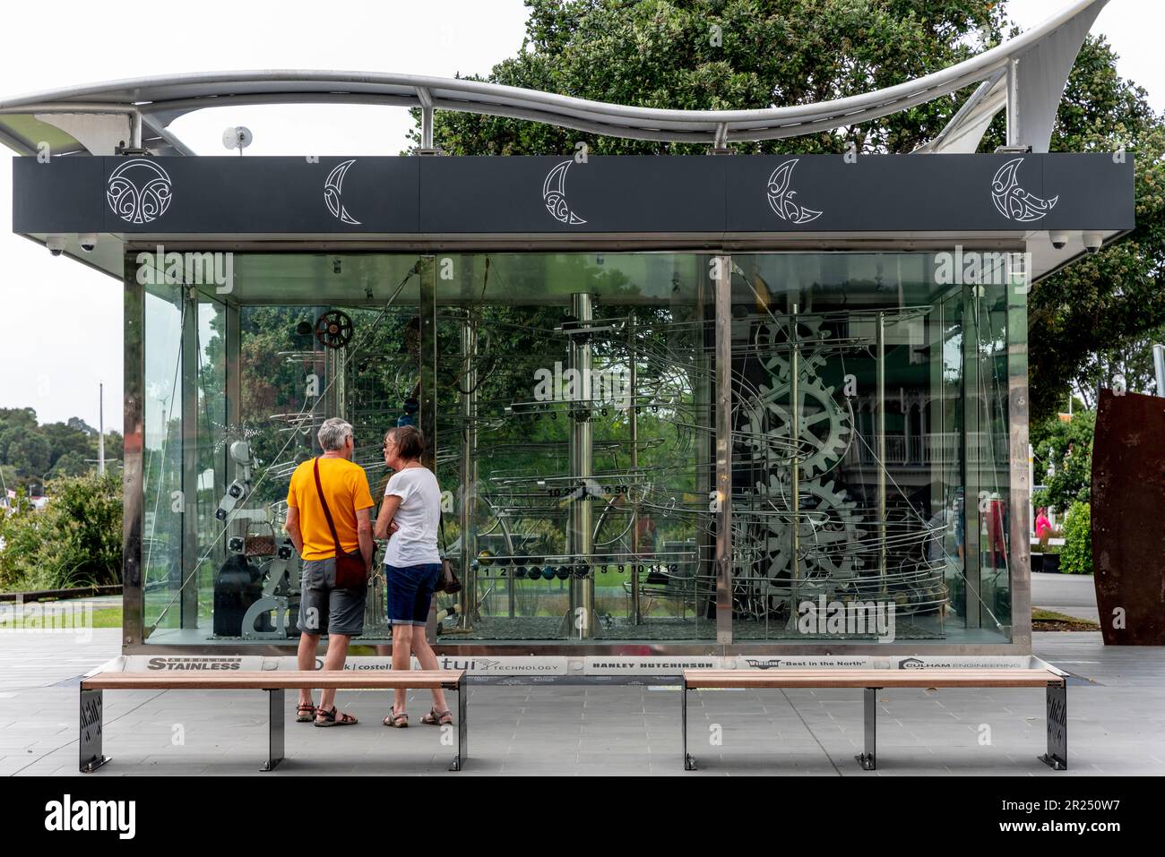 The Rolling Ball Clock, Town Basin, Whangarie, New Zealand Stock Photo ...