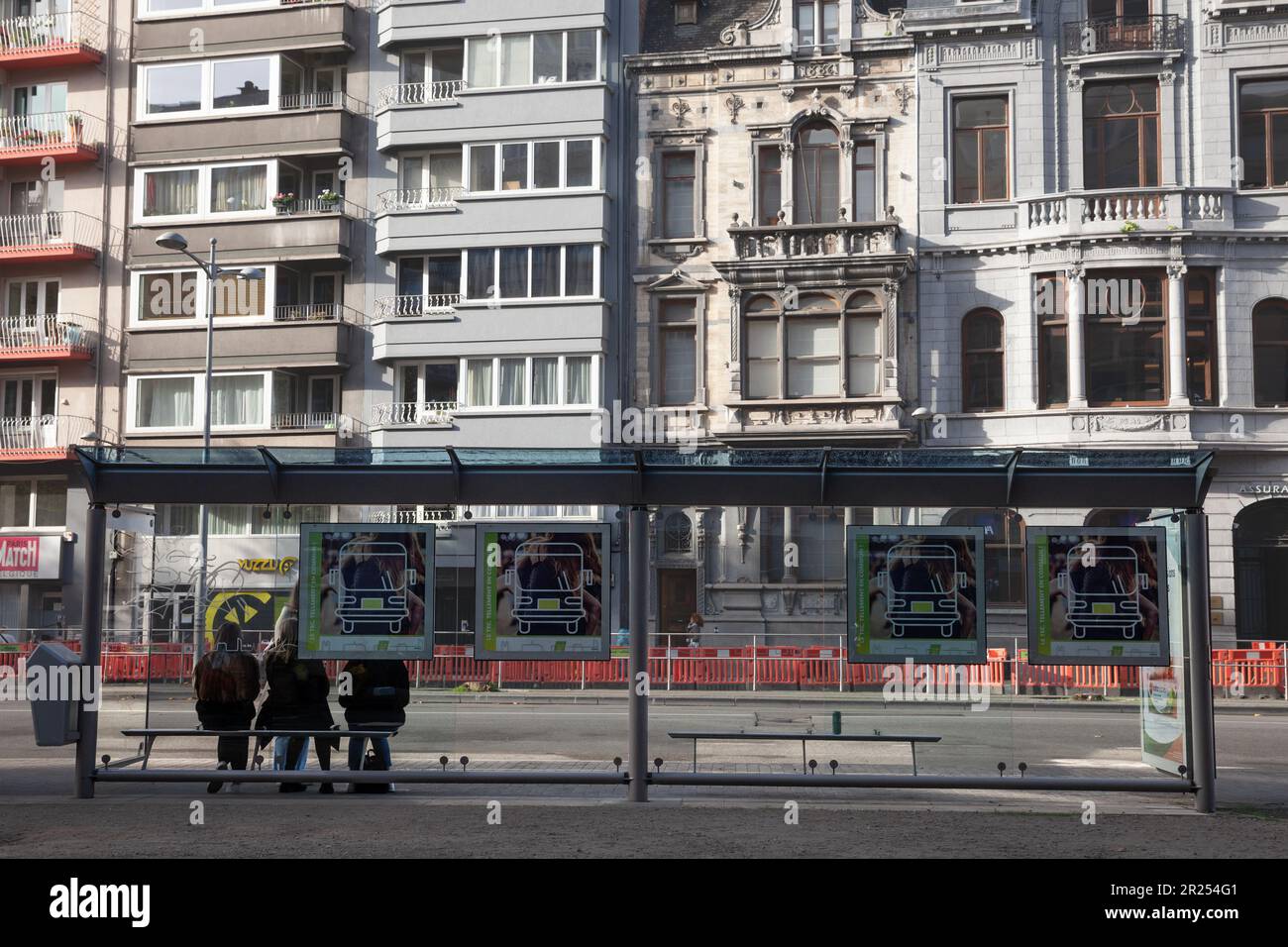 Picture of a TEC Bus stop in Liege, Belgium. Opérateur de transport de ...