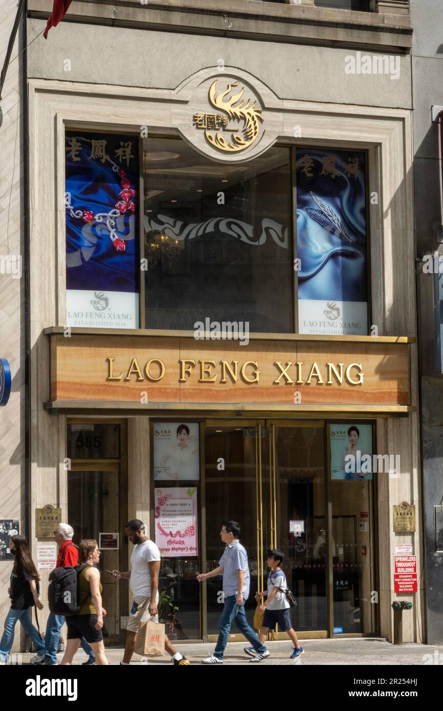 Lao Feng Xiang Jewelry Store Facade is on Fifth Avenue, 2023, New York ...