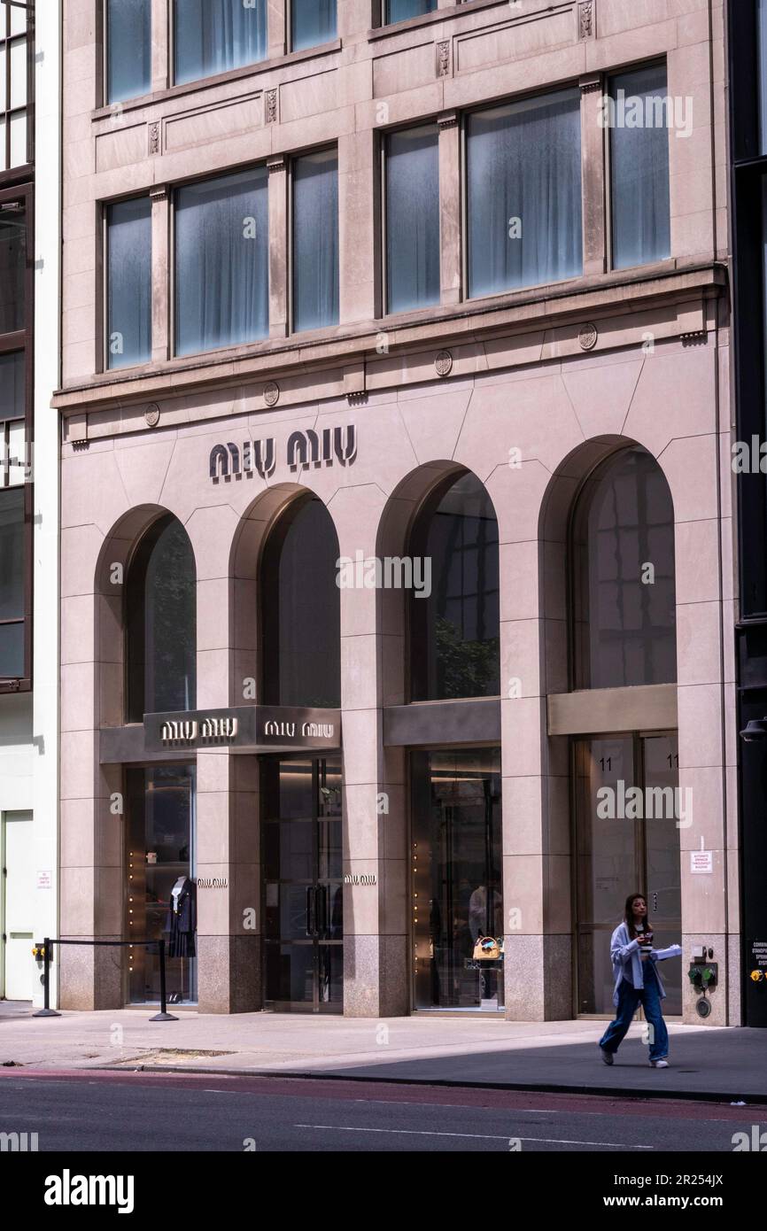 Miu Miu flagship store is located on E. 57th St., 2023, New York City, USA Stock Photo - Alamy