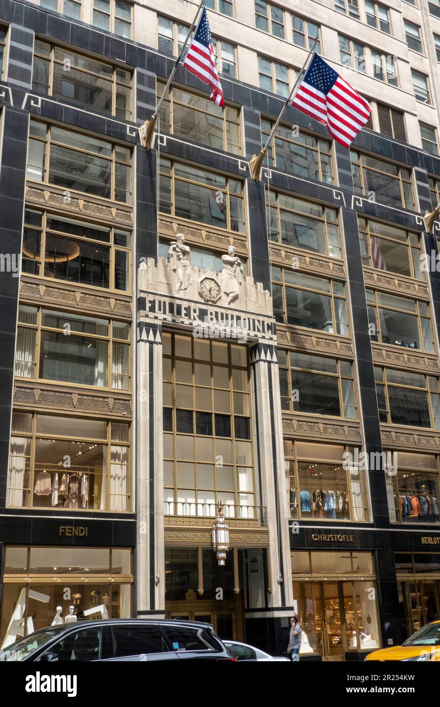 The Fuller Building is a skyscraper at 595 Madison Avenue and e. 57th St., 2023, New York City ...