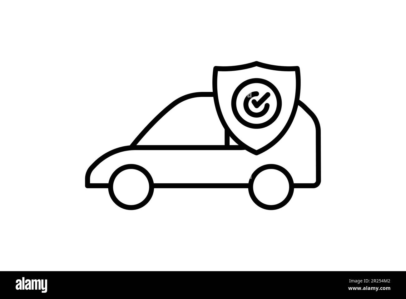 Transport insurance icon. Vehicle protection symbol. Line icon style ...