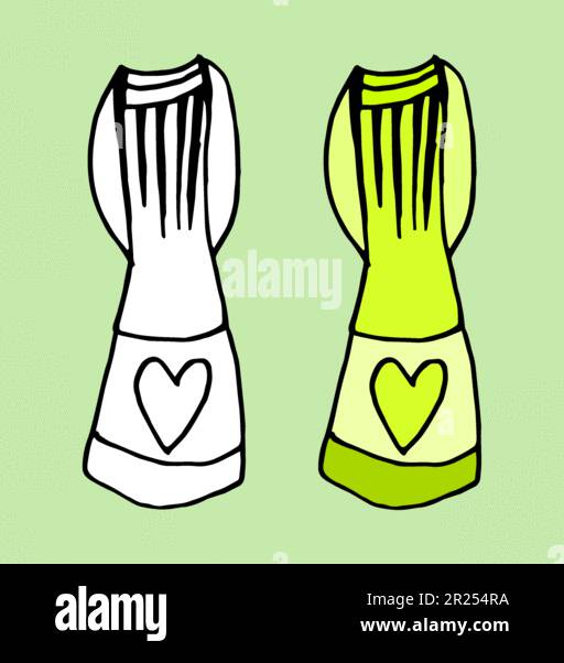 Doodle hand drawing with kid clothes. Vector illustration of lines and ...