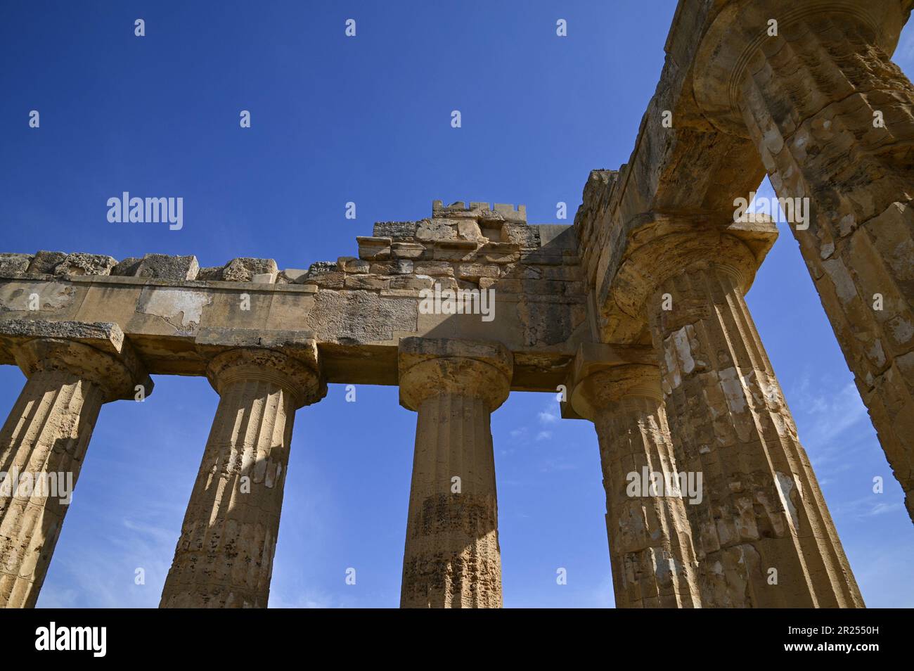 Doric order columns at the archaeological site of Selinunte in Trapani ...