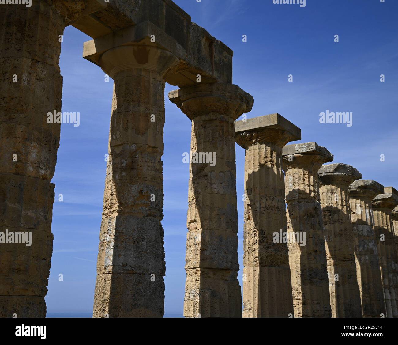 Doric order columns at the archaeological site of Selinunte in Trapani ...