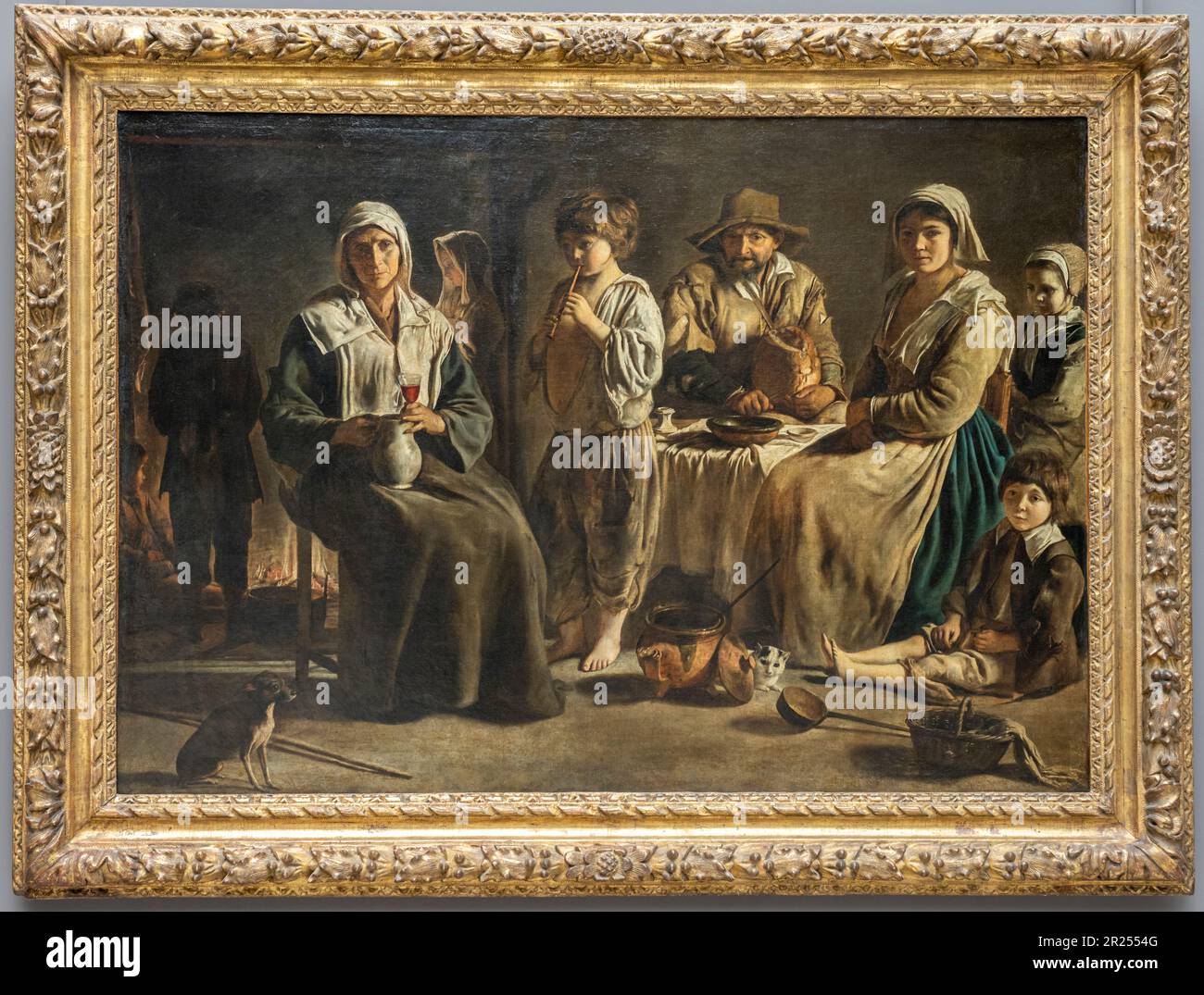 Paris, France - 05 13 2023: Louvre Museum. The Peasant Family painted ...