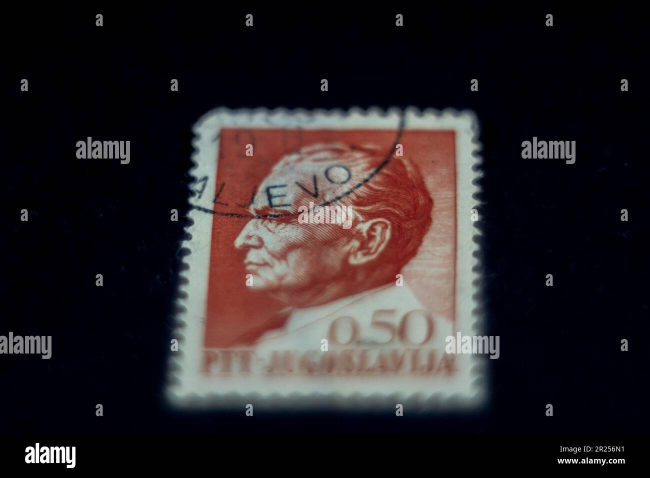 Picture of a stamp with the portrait of Josip broz Tito. Josip Broz ...