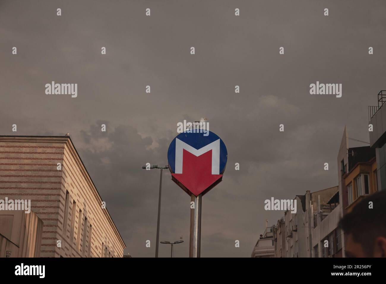 Picture of a sign with the logo of Istanbul Metro taken at venziciler ...