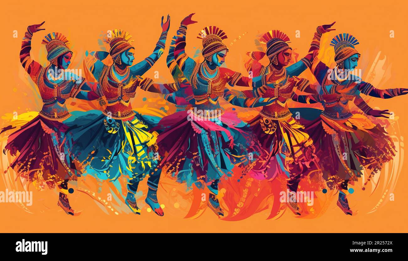 Indian Dancers Exquisite Rhythm and Cultural Splendor Stock Photo - Alamy