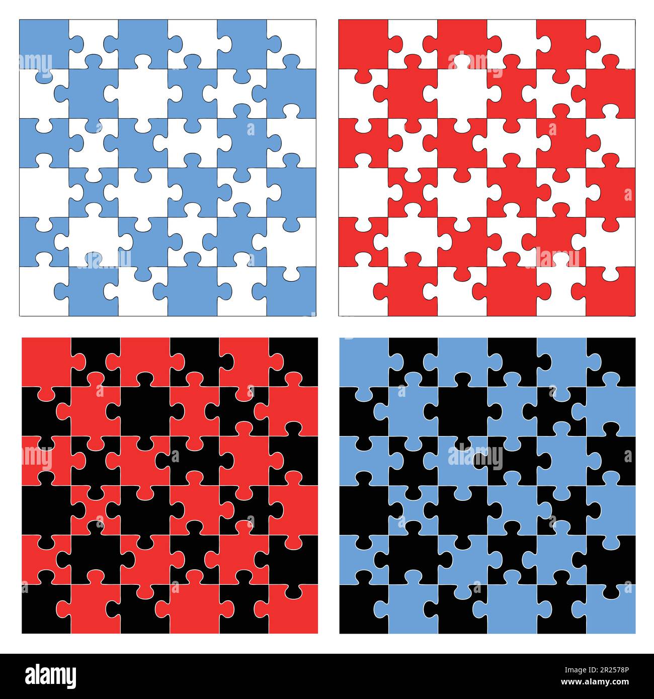 Color jigsaw puzzle set isolated on white Stock Vector Image & Art - Alamy