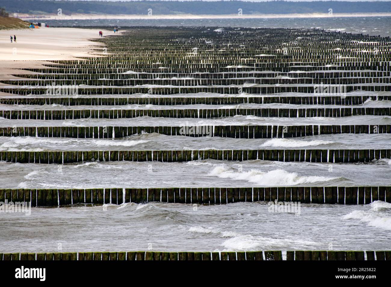 Koserow, Germany. 17th May, 2023. Waves crash on the beach of the ...