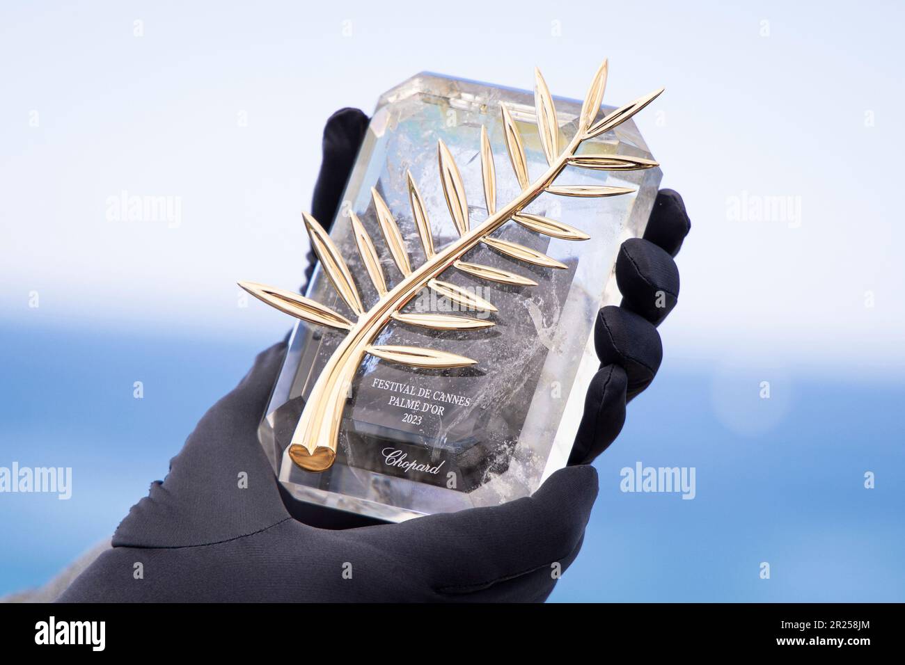 The Palme d'Or is displayed at the 76th international film festival ...