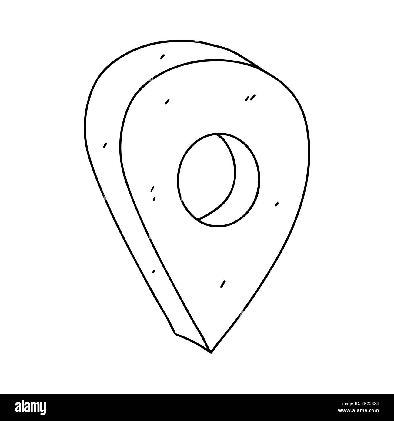 Map pin in hand drawn doodle style. Vector illustration isolated on ...