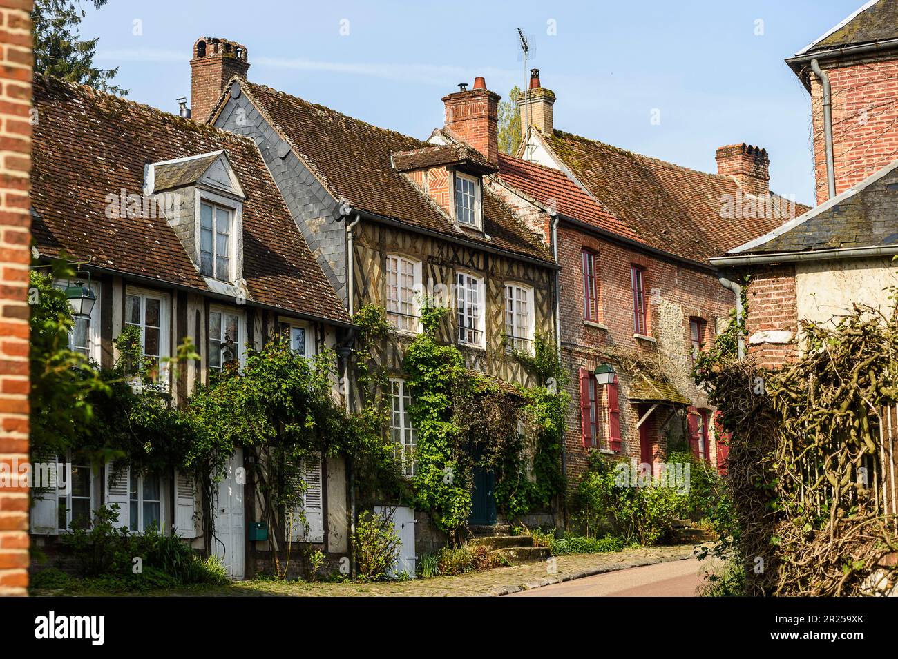 Gerberoy is ont of the most beautiful village of France - Man walking ...
