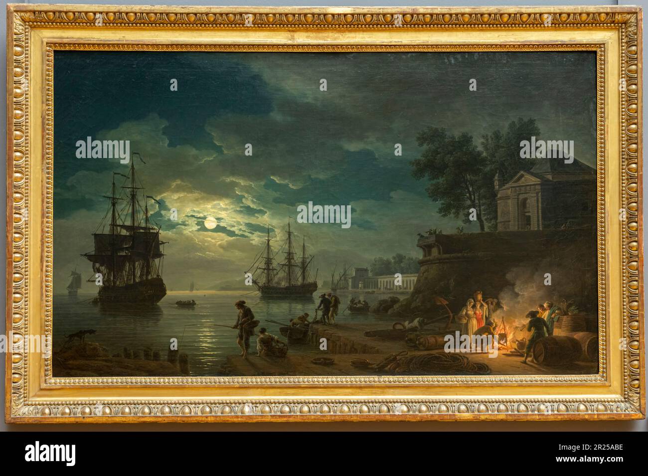 Paris, France - 05 13 2023: Louvre Museum. Night: A Seaport in ...